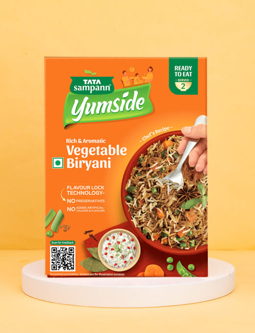 Rich & Aromatic Vegetable Biryani | Size: 330 gms By TATA Sampann Yumside