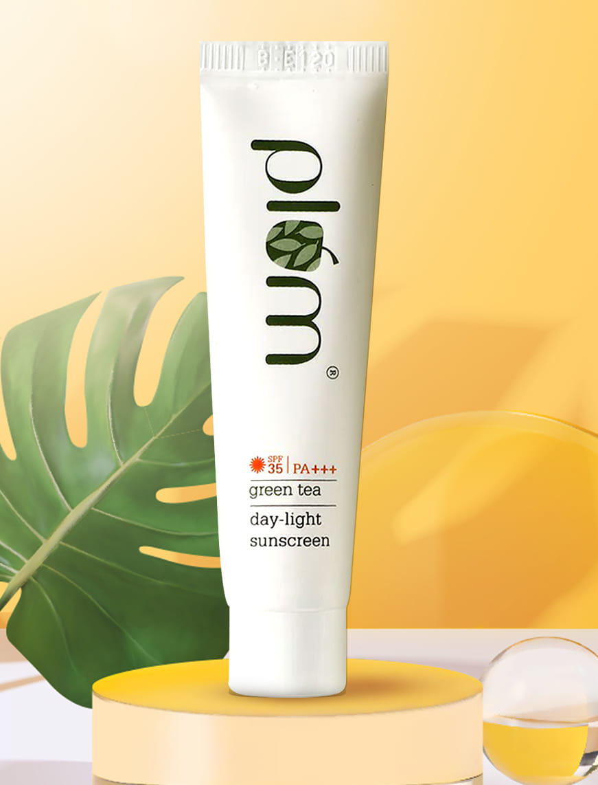 SPF 35 Green Tea Day-Light Sunscreen Gel | Size: 15 ml By Plum