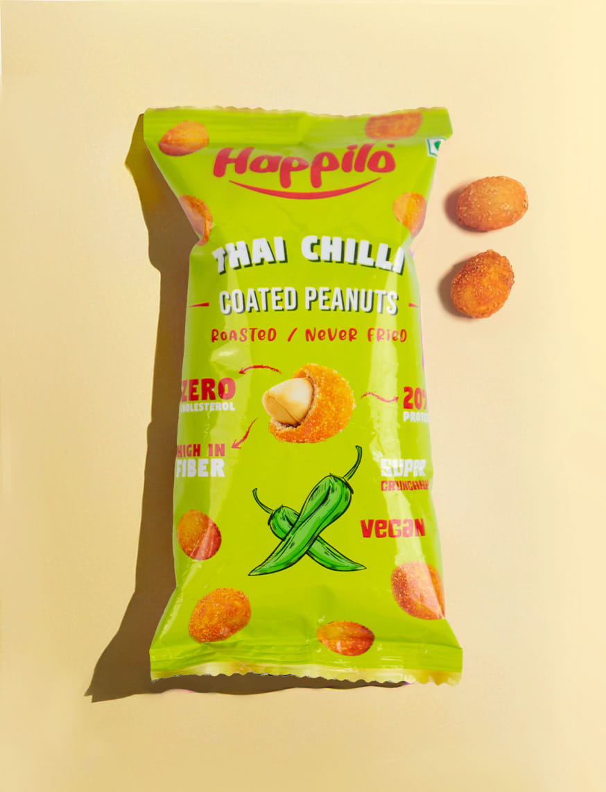 Thai Chilli Coated Peanuts | Size: 20 gms By Happilo