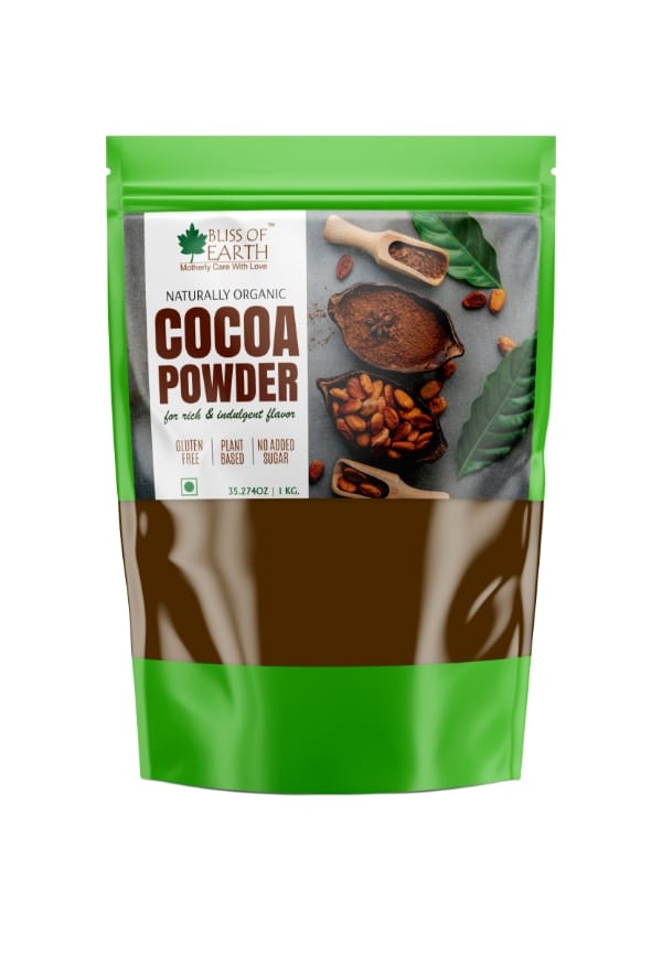 Naturally Organic Cocoa Powder | Size: 1 kg By Bliss of Earth