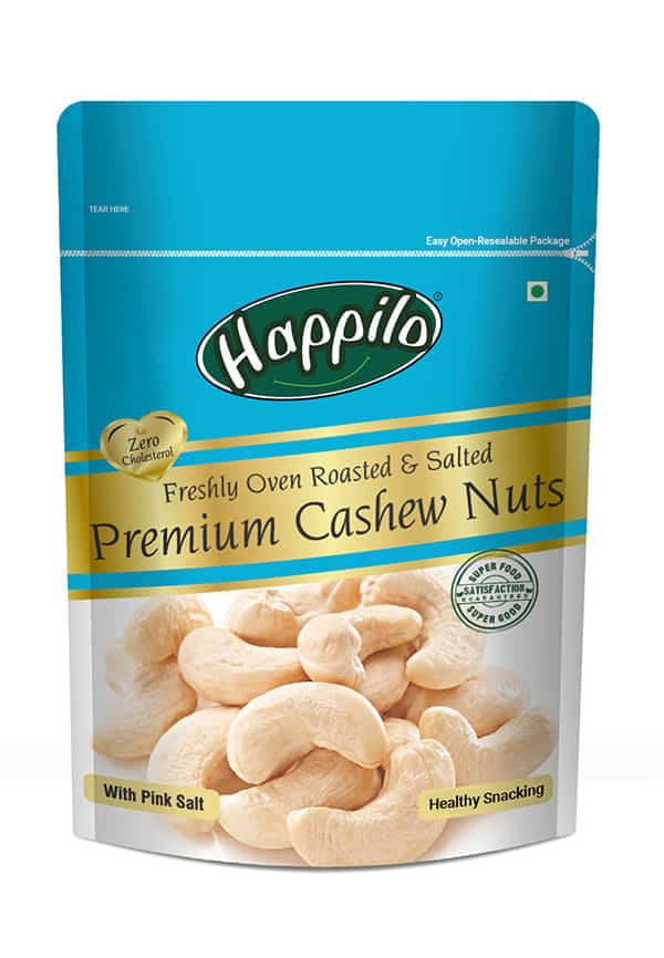 Premium Cashews Roasted & Salted | Size: 200 gm By Happilo