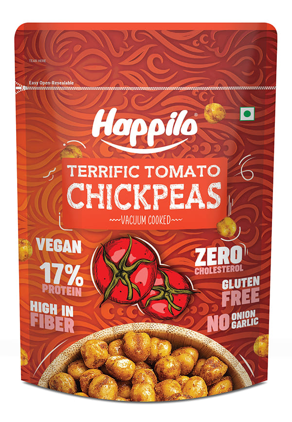 Premium Super Snack Terrific Tomato Chickpeas | Size: 110 gm By Happilo