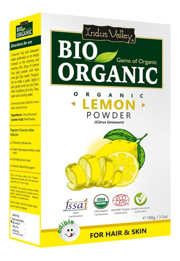 100% Pure & Organic Lemon Fruit Peel Face Cleanser Powder | Citrus ...