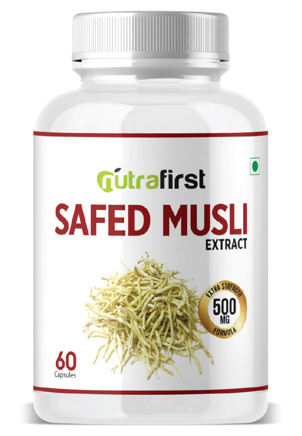 Safed Musli Extract Capsules for Body Strength, Stamina, and Energy
