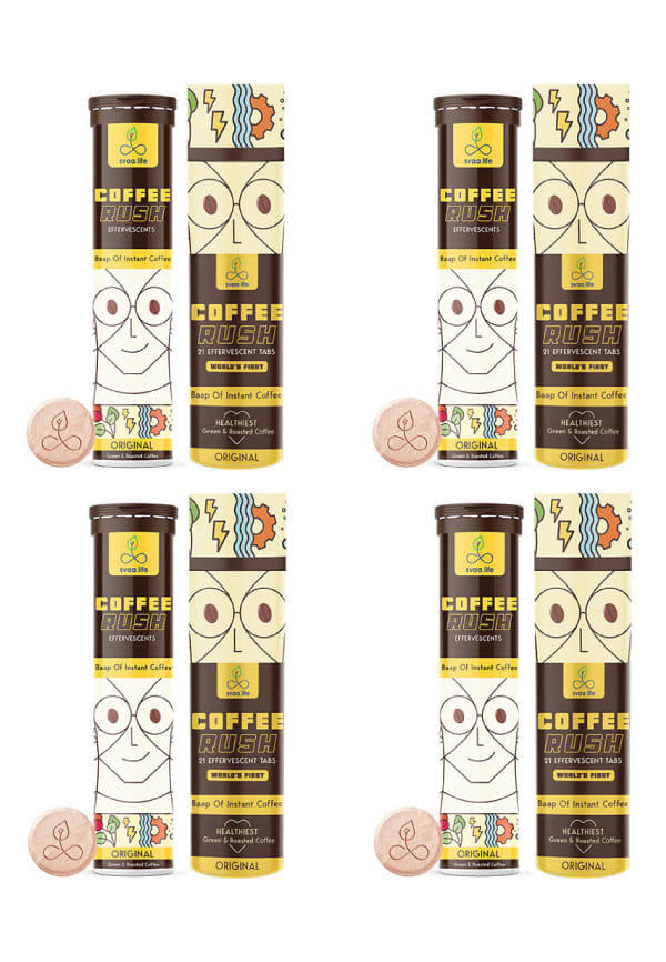 World's First COFFEE RUSH Instant Coffee effervescent tablets