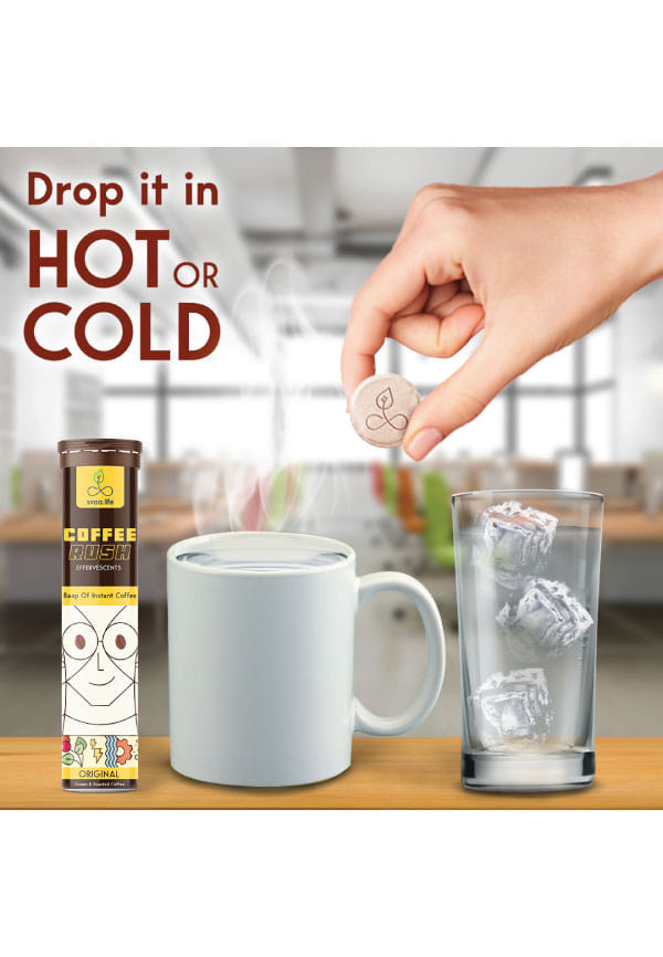 World's First COFFEE RUSH Instant Coffee effervescent tablets