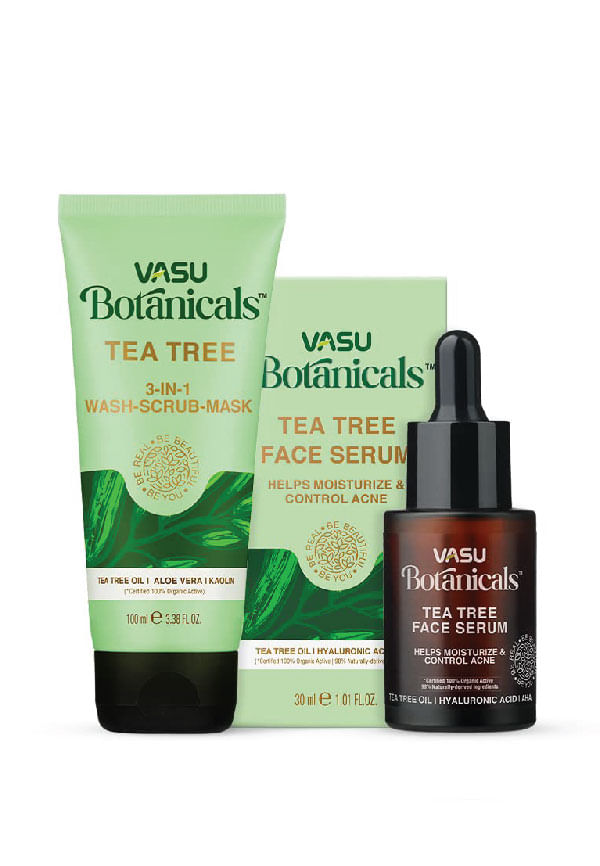 Tea Tree Face Serum & 3 in 1 Face Wash Combo